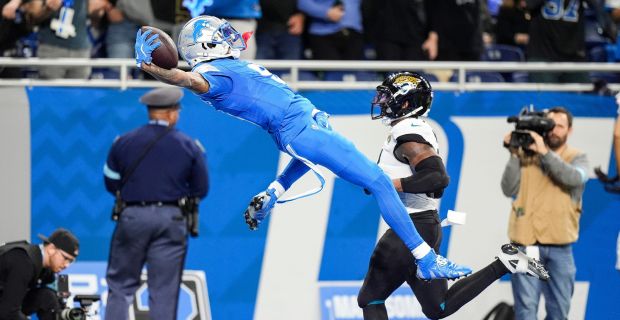 WATCH: Jameson Williams channels Marshawn Lynch on this TD celebration