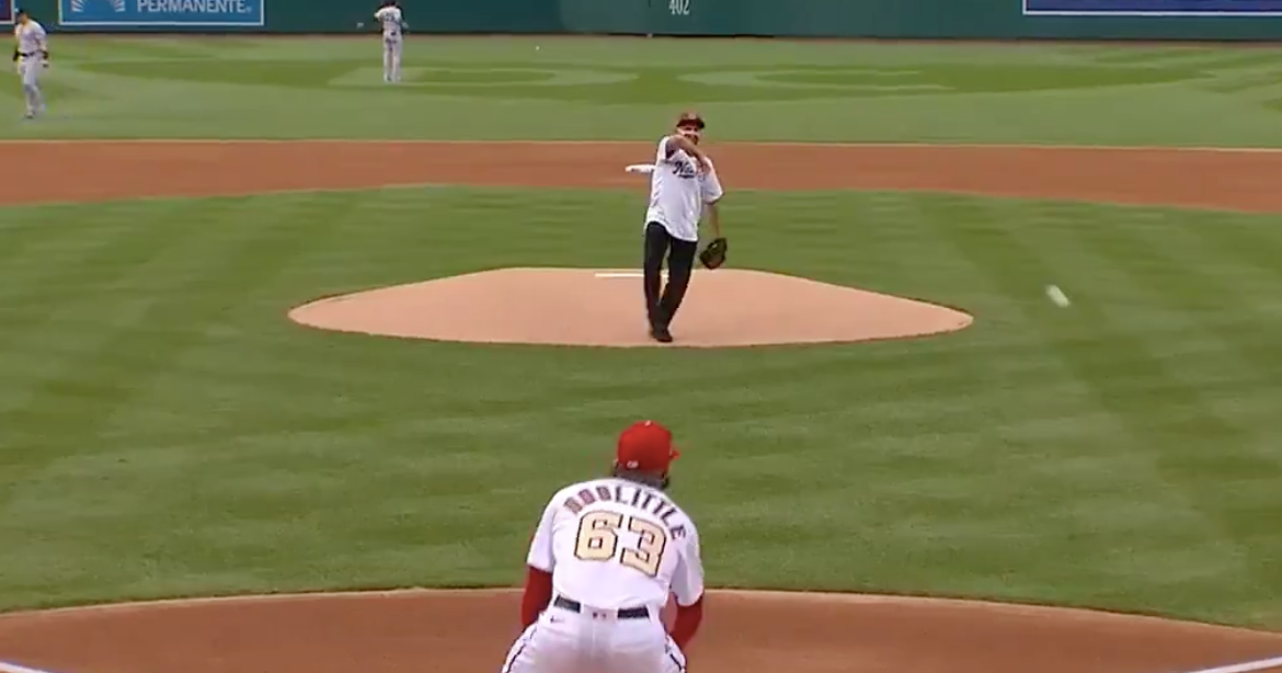 WATCH: Dr. Fauci's ceremonial first pitch at Nationals Park