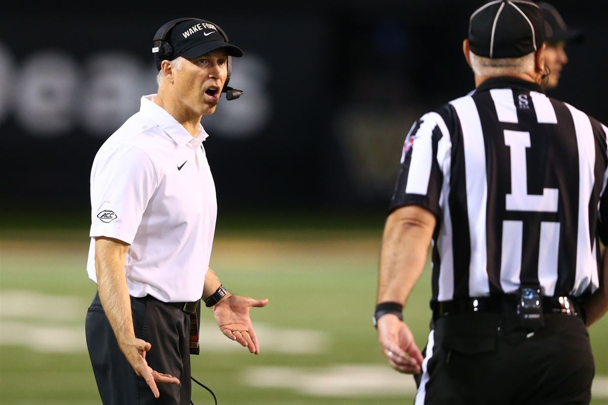 Wake Forest coach Dave Clawson reacts to 62-59 loss to UL