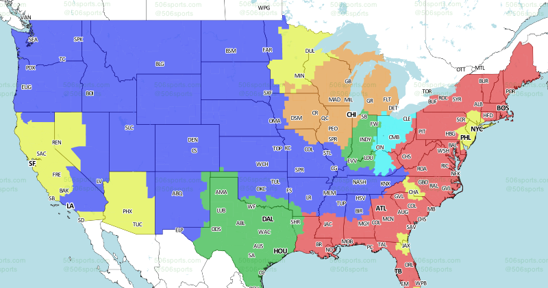 Chicago Bears-Detroit Lions coverage map