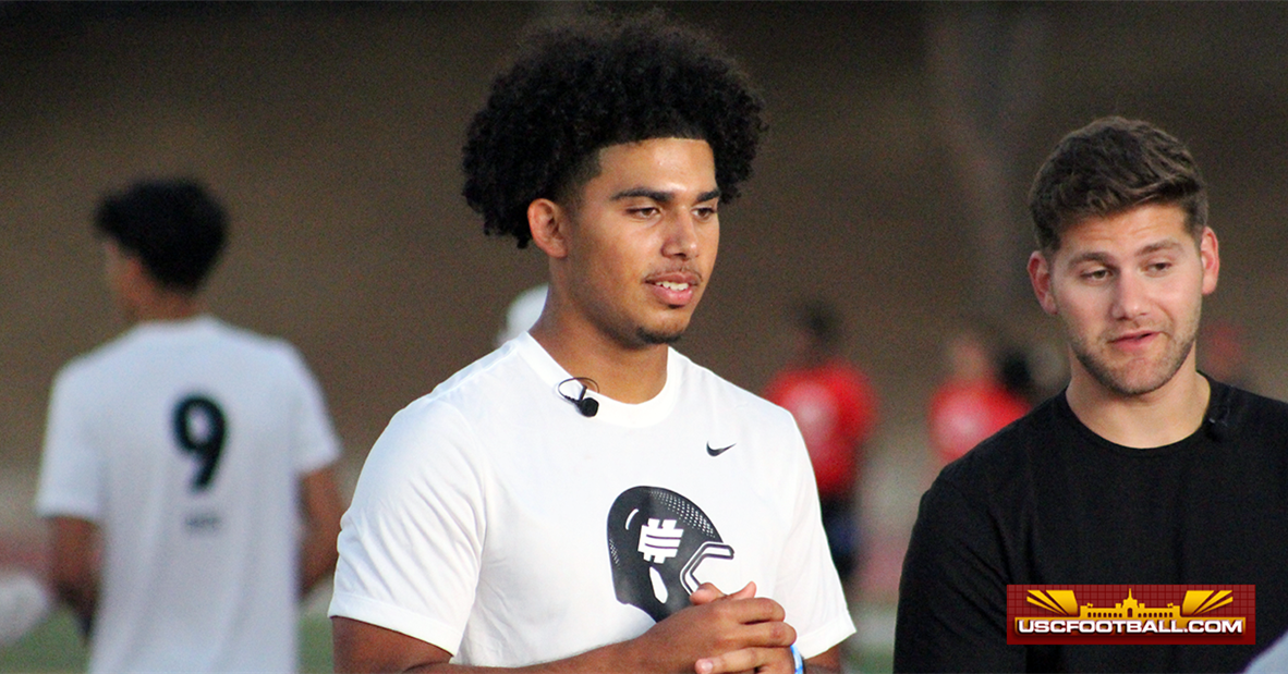 WATCH: USC QB commit Jonas Williams competes pro day workout at Elite ...