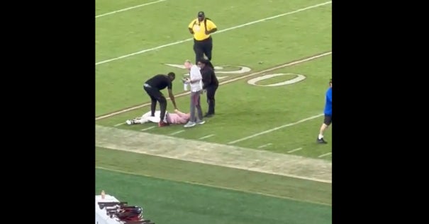 Fan tackled with crushing hit from security after Alabama-Tennessee ...