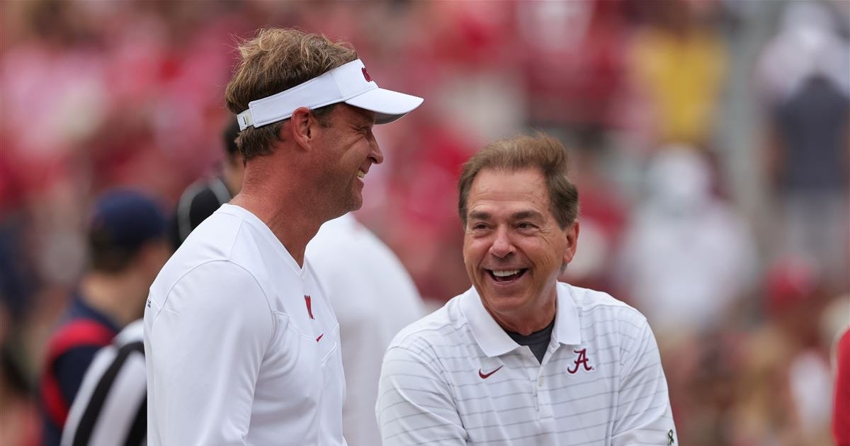 Ole Miss football coach Lane Kiffin makes joke about Nick Saban meme