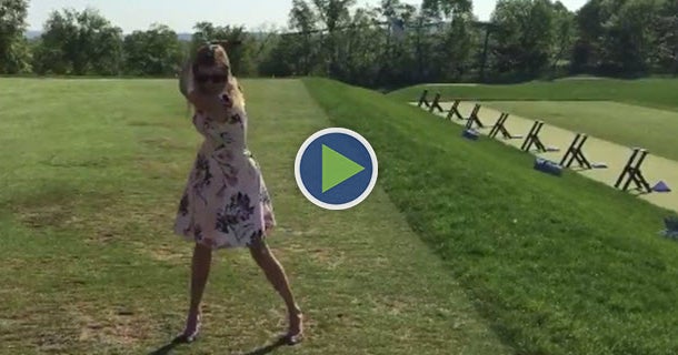 Ivanka Trump shows off impressive golf swing in high heels