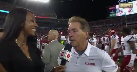 Media disgusted by Nick Saban, Maria Taylor interview
