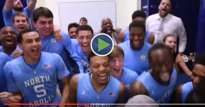 WATCH: Pure joy and celebration in UNC's locker room