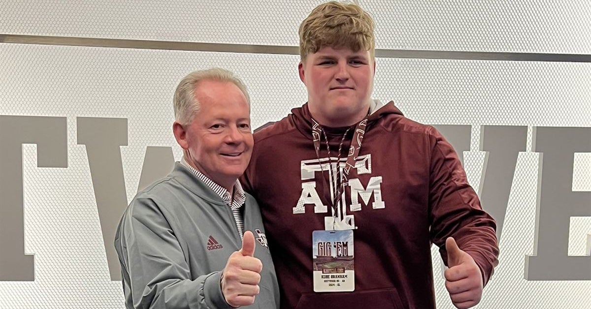 OL Kobe Branham plans to be back after "awesome" first trip to A&M