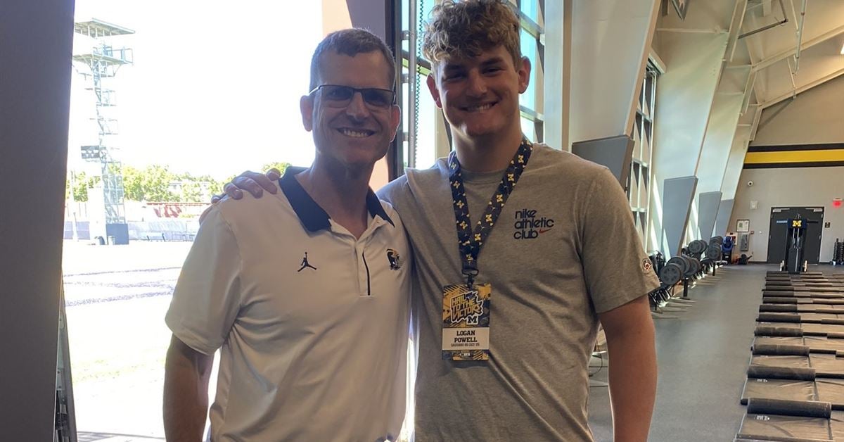 Rising 2025 OL Logan Powell enjoys visit to Michigan