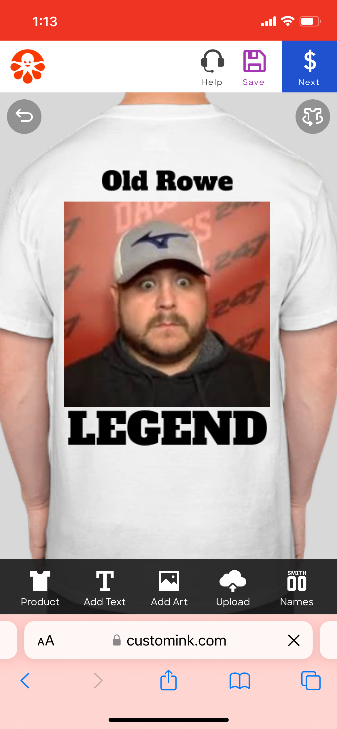 Old (Jake) Rowe Legend T shirt