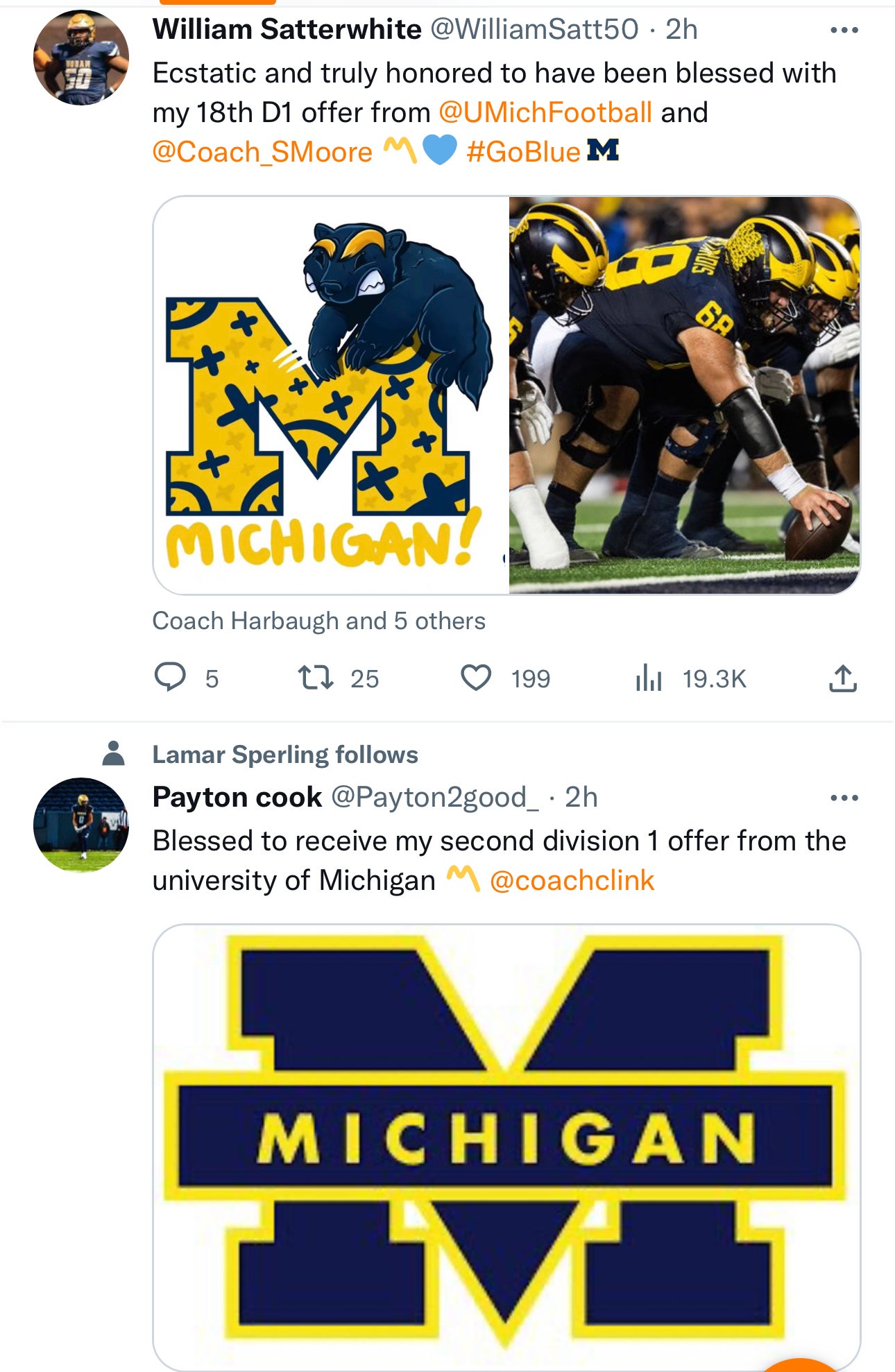Akron Hoban 2024 OL Williams Satterwhite 2026 Wr Payton Cook Akron Hoban 2024 OL Williams Satterwhite 2026 Wr Payton Cook