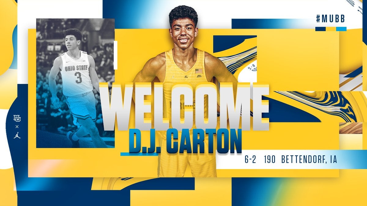 Marquette PG DJ Carton turns pro and hires an agent for 2021 Draft