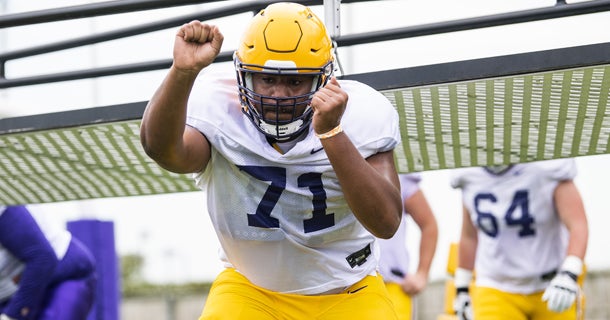 LSU offensive linemen return, allowing physical practice