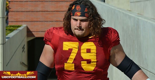 Jonah Monheim able to play inside or out for USC offensive line