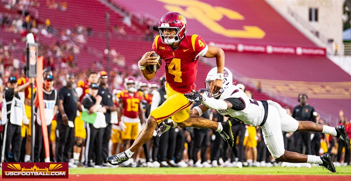 Five-star quarterback Husan Longstreet makes USC football debut: 'It ...