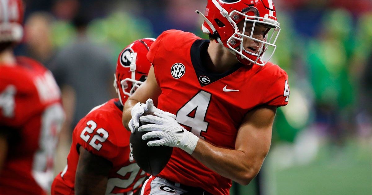 Georgia freshman tight end Oscar Delp appears ready to step up if needed