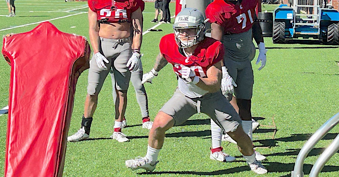 Pads come on, physicality surges on Day 3 of WSU spring ball