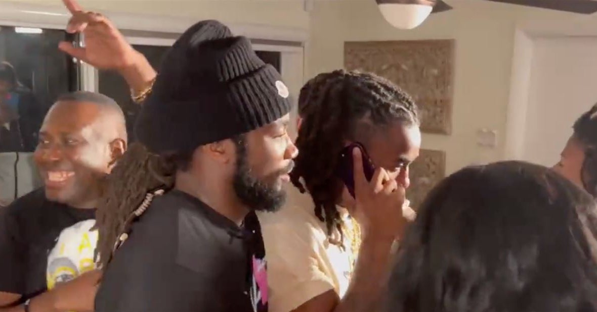 2022 NFL Draft: James Cook celebrates with brother, Dalvin, after being ...