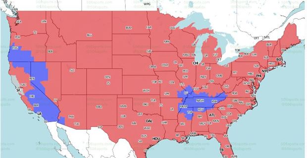 Green Bay Packers-Indianapolis Colts coverage map