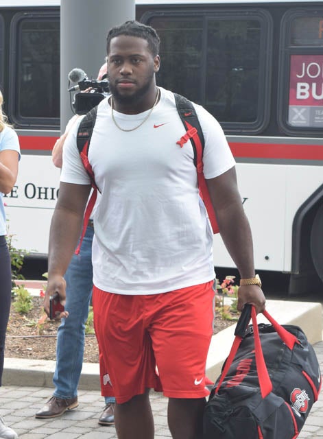 Photos: OSU football squad checks in for camp at team hotel