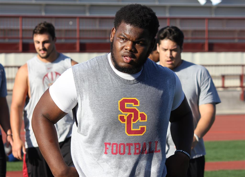 USC OL Khaliel Rodgers moving to center
