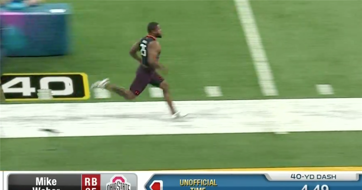 Mike Weber runs 4.49 at Combine
