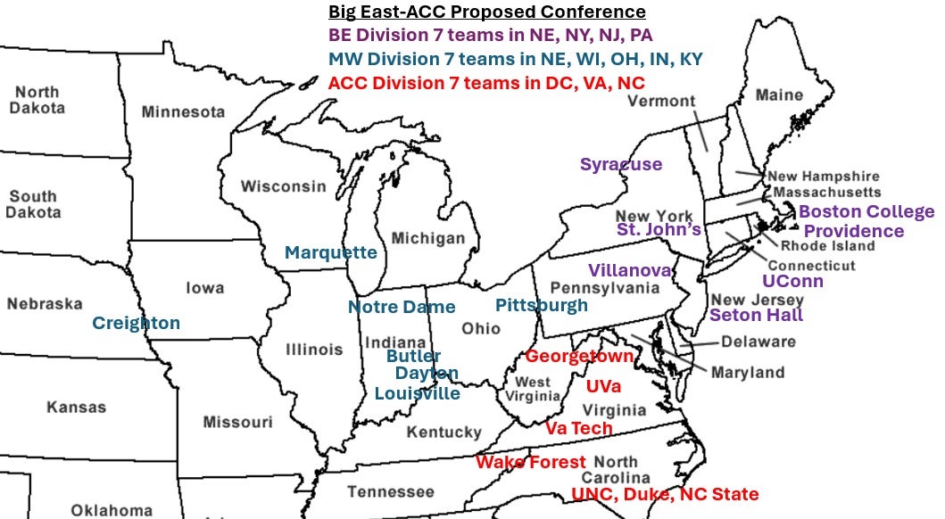 Big East Conference Map 23 Bulldogs Playing In Various Summer Leagues
