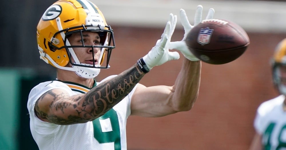 Packers rookie wideout Christian Watson upgraded to team drills in practice