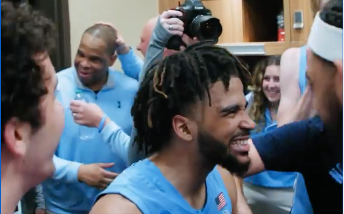 WATCH: UNC Celebrates in Locker Room After Crazy Win Over Baylor