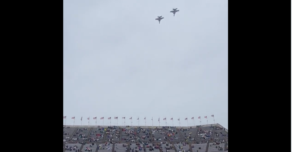 WATCH: Pair of Navy fighter jets in Kyle Field pregame flyover vs. UMass
