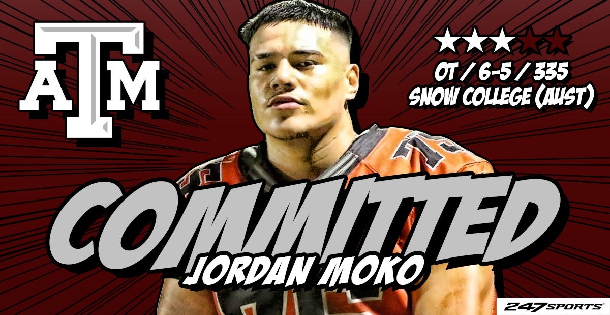 Class of 2021's top JUCO OL Jordan Moko commits to Texas A&M