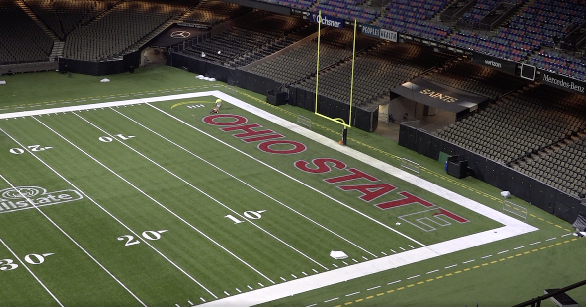 Watch: Mercedes-Benz Superdome turf gets painted for Sugar Bowl