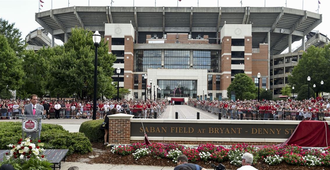 Watch Alabama's halftime ceremony dedicating Saban Field, including ...