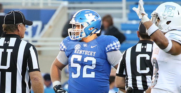 Drake Jackson brings calming presence to UK offensive line