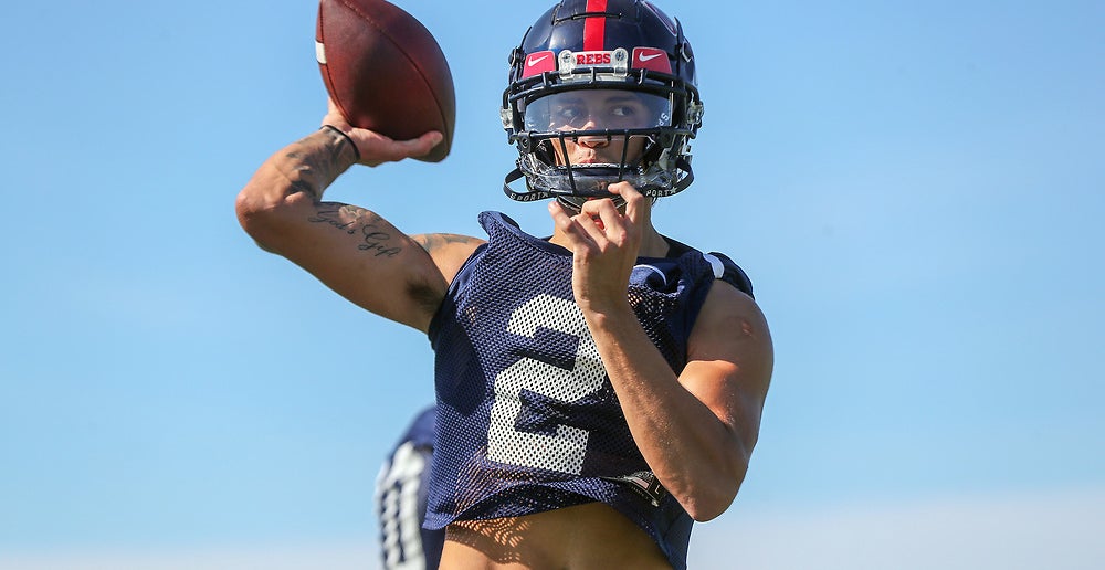 Matt Corral responds well at Monday morning's practice