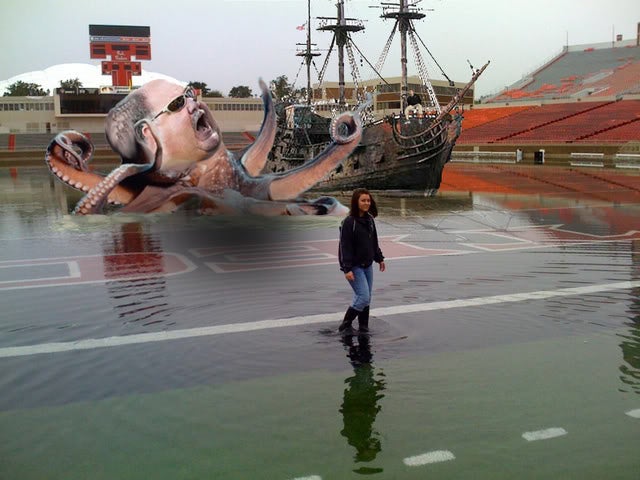 Jones Stadium Flood / Mike Leach / Pirate Ship