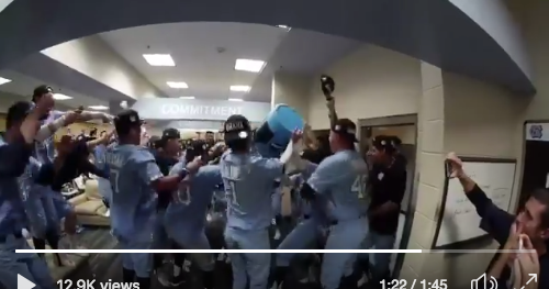 Video: UNC Baseball Locker Room Celebrations