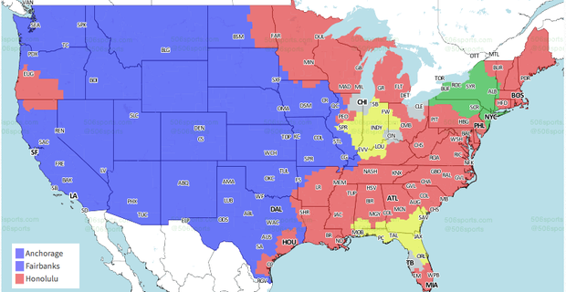 TV coverage map released for Titans vs. Patriots