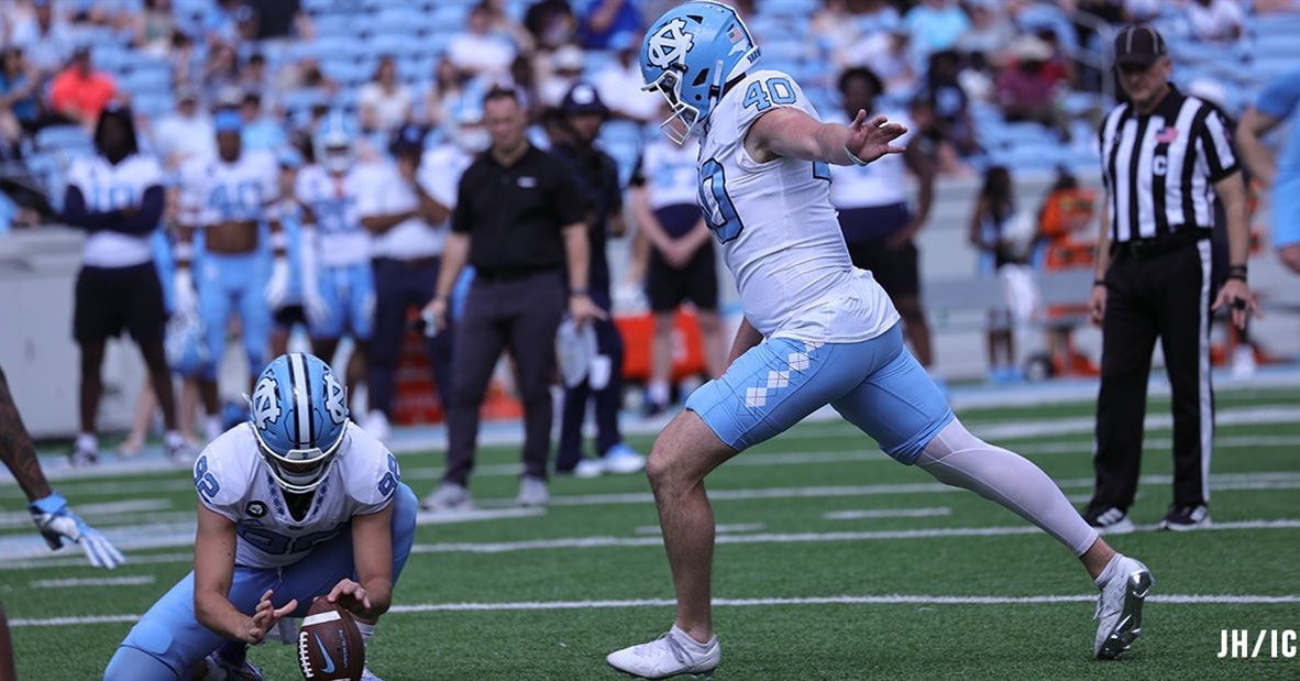 LOOK: New UNC Kicker Ryan Coe Nails 65-Yard Kick in Practice Facility