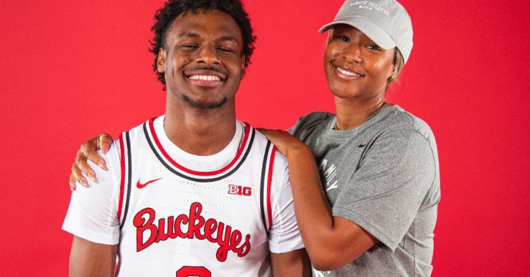 Bronny James poses in Ohio State jersey for Mother’s Day