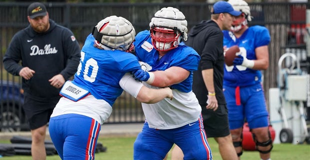 SMU OL Hickman putting in the work this spring