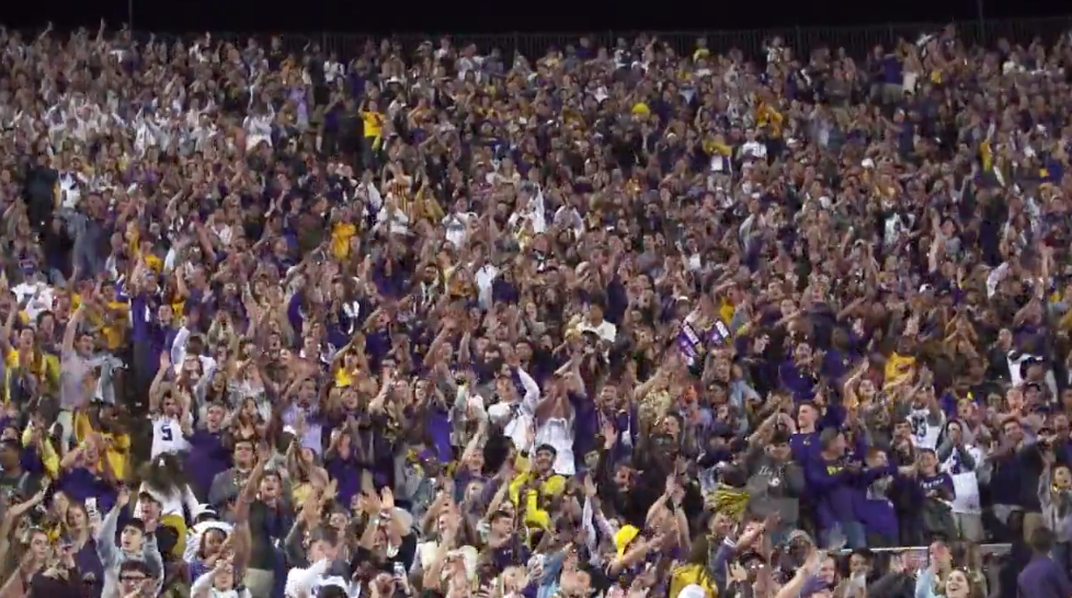 Tiger Stadium does the "Gator Chomp"