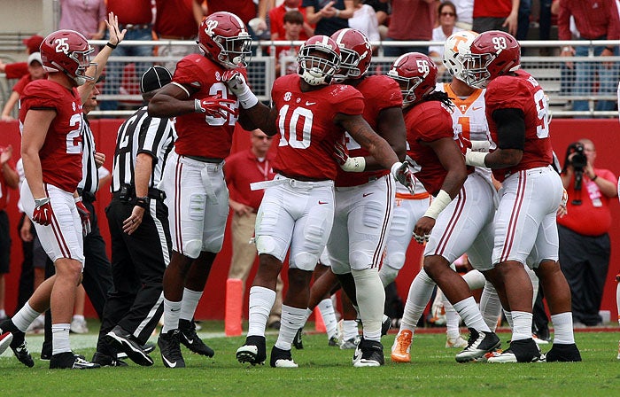 Alabama's starting lineup after first spring practice
