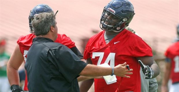 Camp Insider: Matt Luke Breaks Down The Rebels' Offensive Line