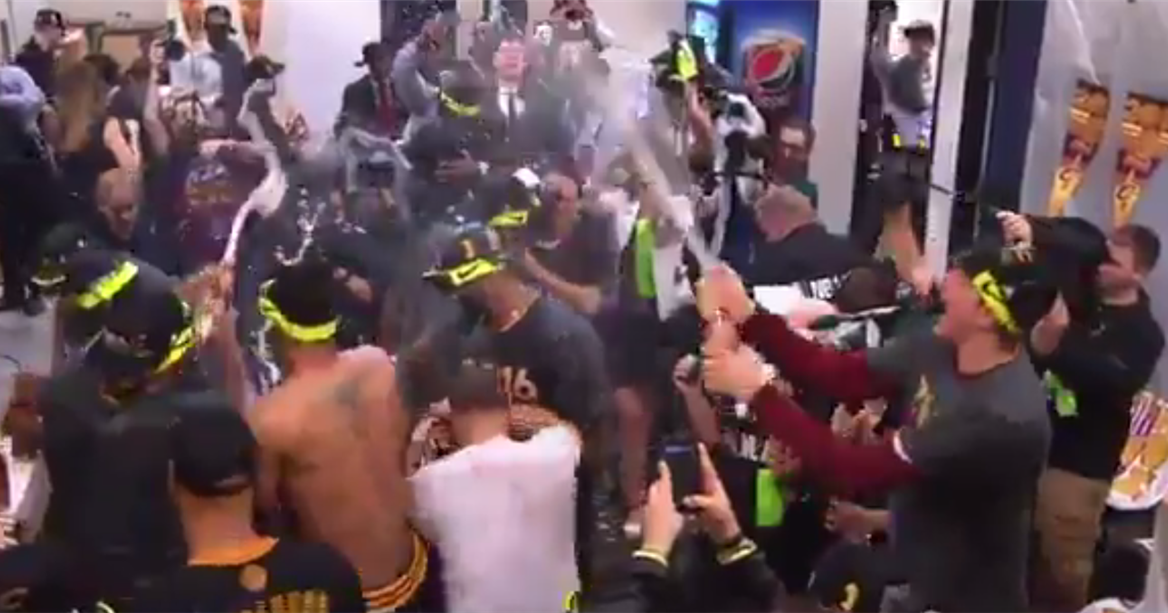 Video: Cavaliers' locker room celebration following Game 7 win