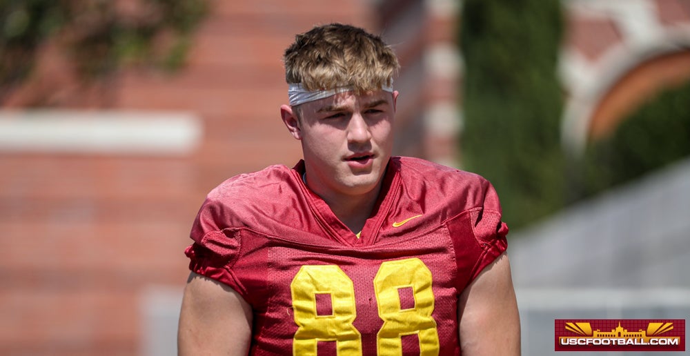 USC’s Kade Eldridge, young Trojan tight ends getting needed spring reps ...