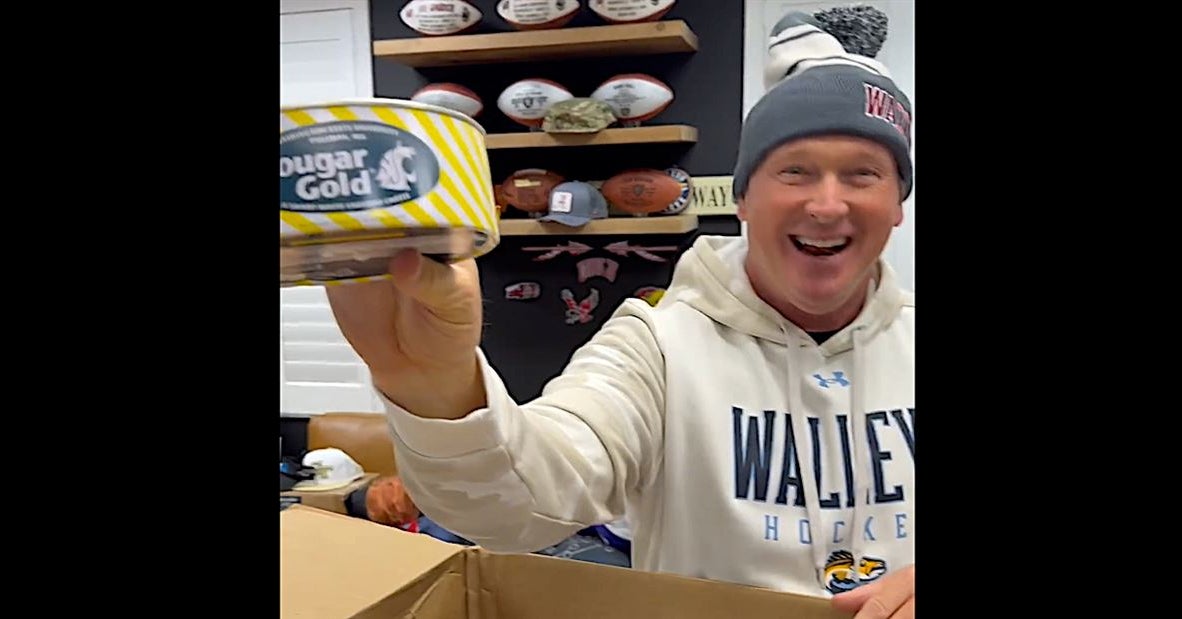Jon Gruden opens a box from WSU football and craziness follows