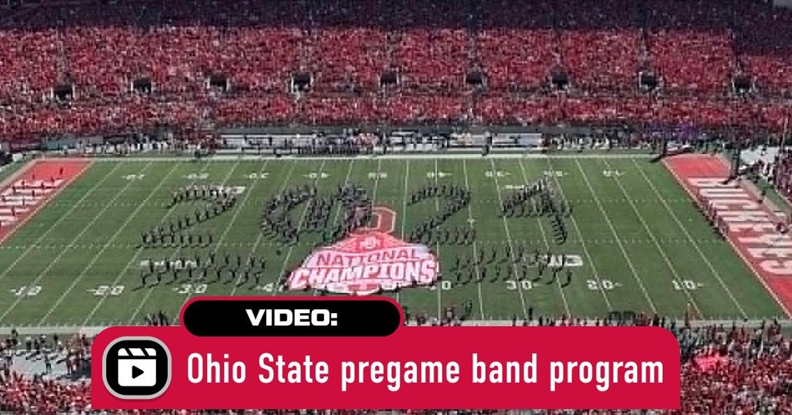 Ohio State band pregame: Corso tribute, Script Ohio, 2024 NC sign, team ...