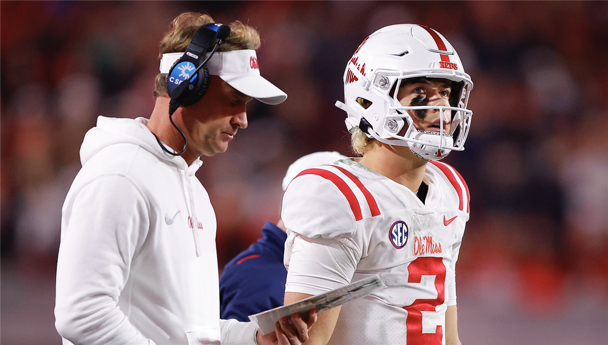 Ole Miss QB Jaxson Dart, Lane Kiffin react to Quinshon Judkins ...