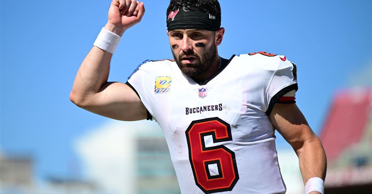 WATCH: Baker Mayfield goes undercover as Bucs superfan Gus Swayze for ...