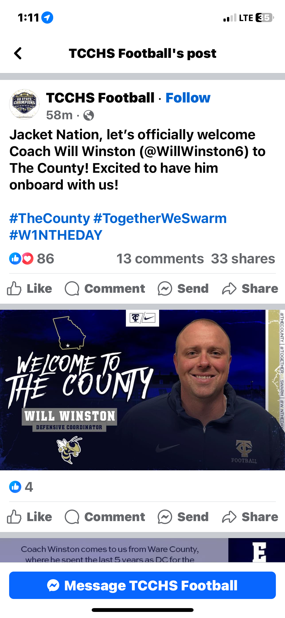 Ware losing DC to TCC